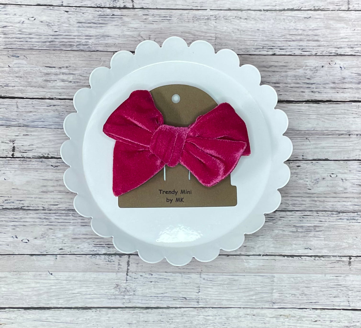4" Velvet Handmade Bow – Trendy Mini by MK Children’s Boutique