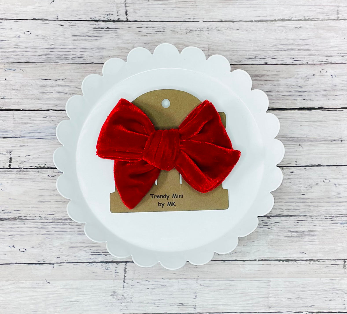 4" Velvet Handmade Bow – Trendy Mini by MK Children’s Boutique